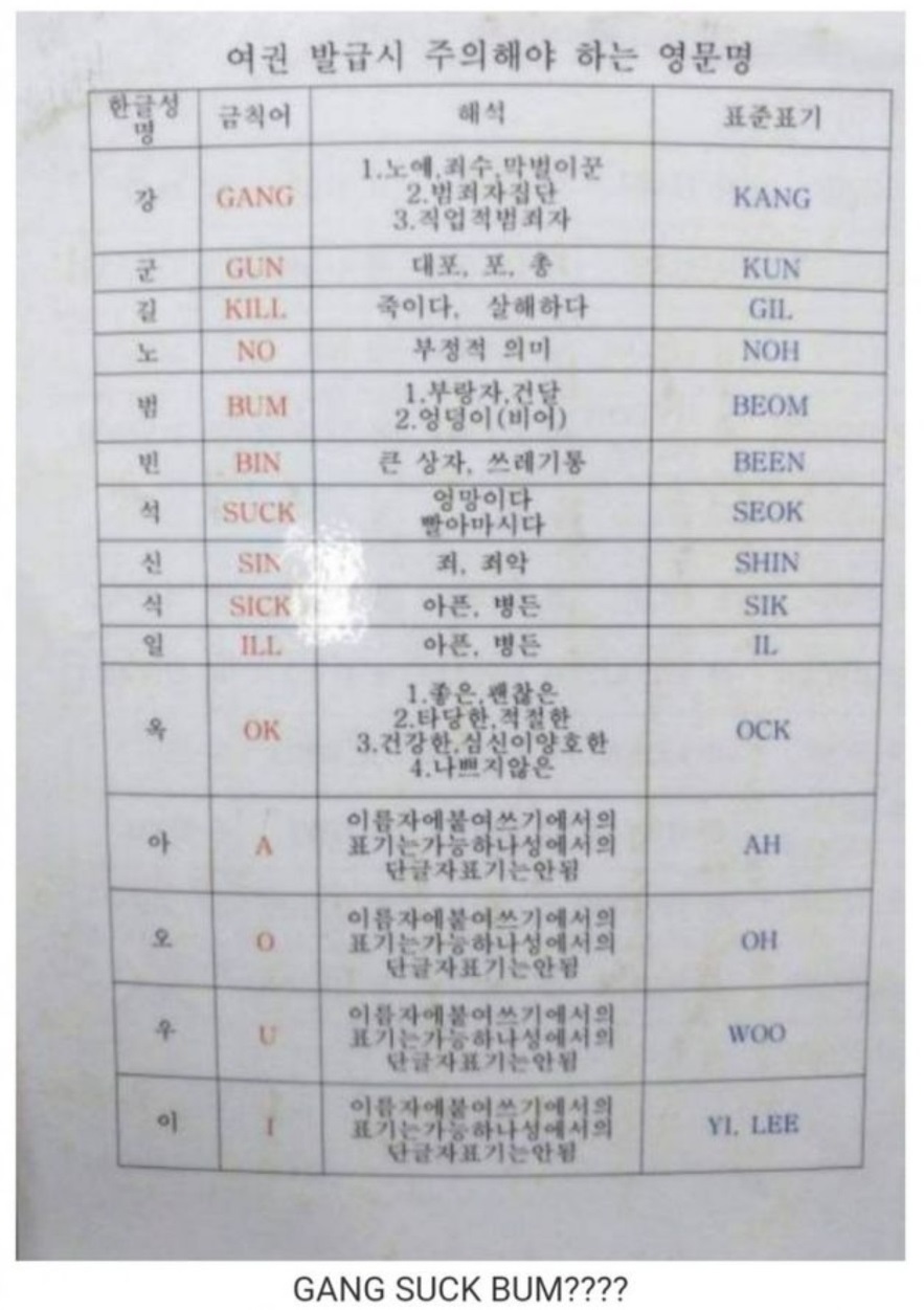 여권 발급시 주의해야 하는 영문명 - 에누리 쇼핑지식 자유게시판