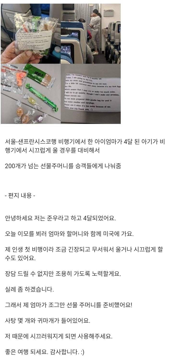비행기에서 한 어머니가 나눠준 것 - 에누리 쇼핑지식 자유게시판