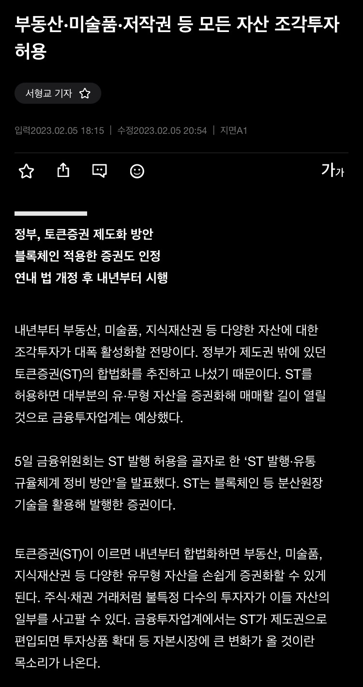 부동산.미술품.저작권 조각투자 합법화 - 에누리 쇼핑지식 자유게시판
