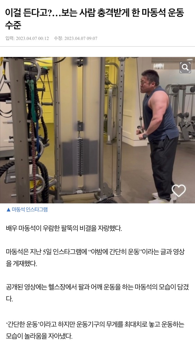 마동석의 팔운동 - 에누리 쇼핑지식 자유게시판
