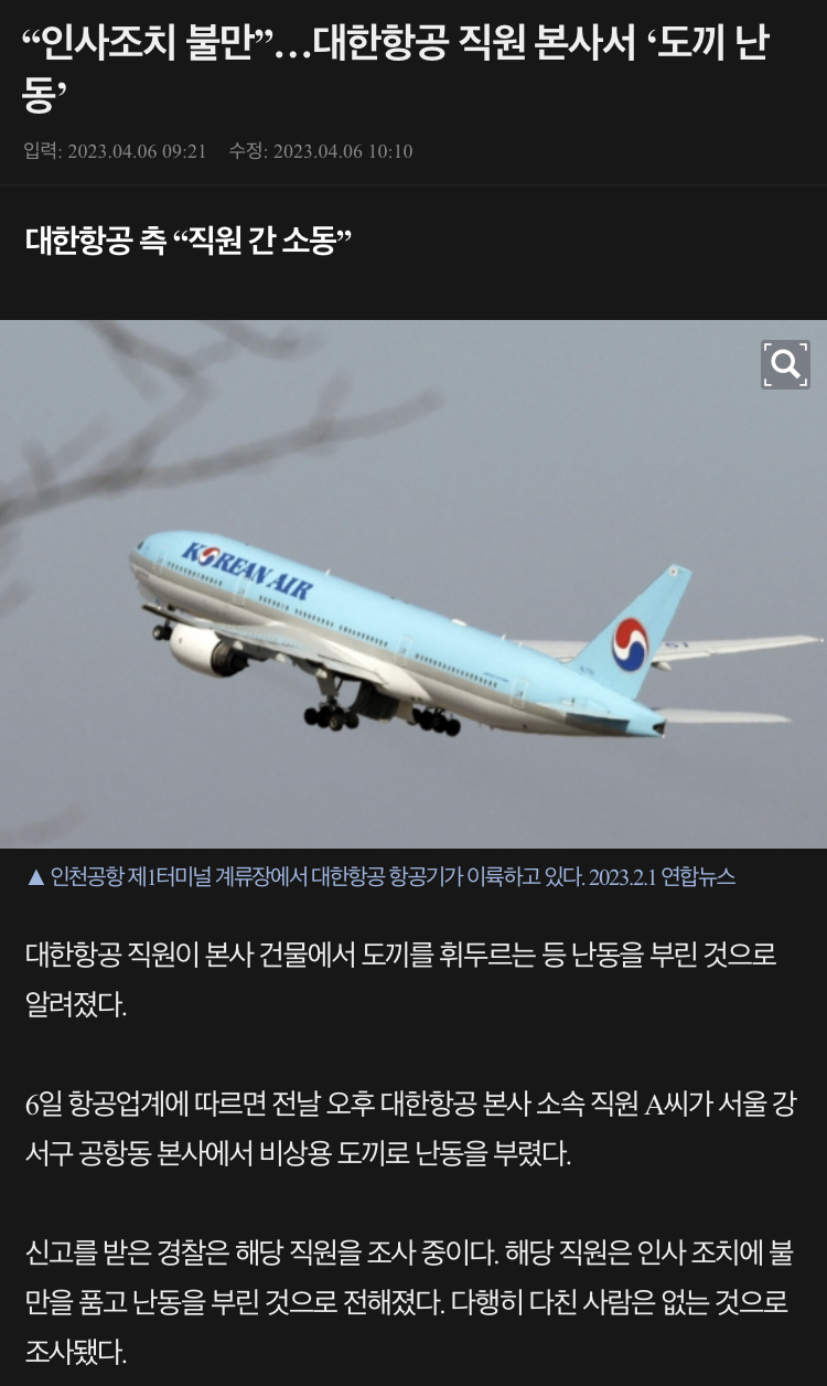 대한항공 본사서 도끼난동 - 에누리 쇼핑지식 자유게시판