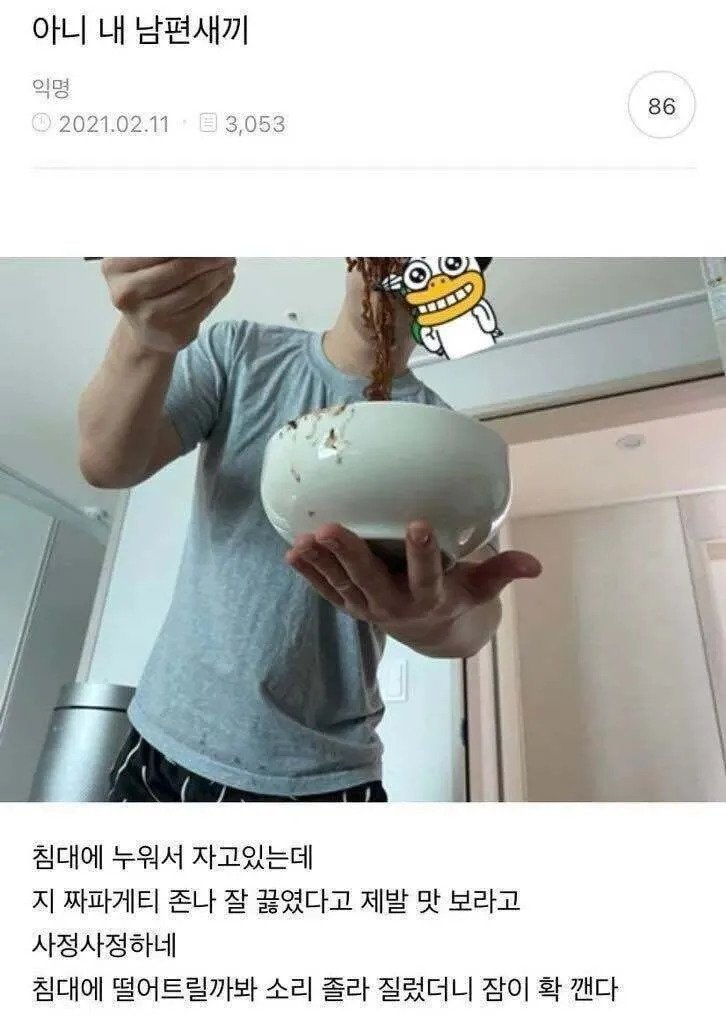 철없는 남편새끼의 짜파게티 - 에누리 쇼핑지식 자유게시판