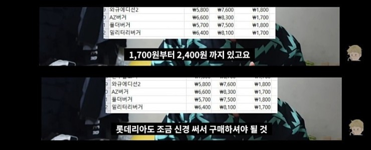 햄버거에 진심인 유튜버가 정리한 세트업가격 - 에누리 쇼핑지식 자유게시판