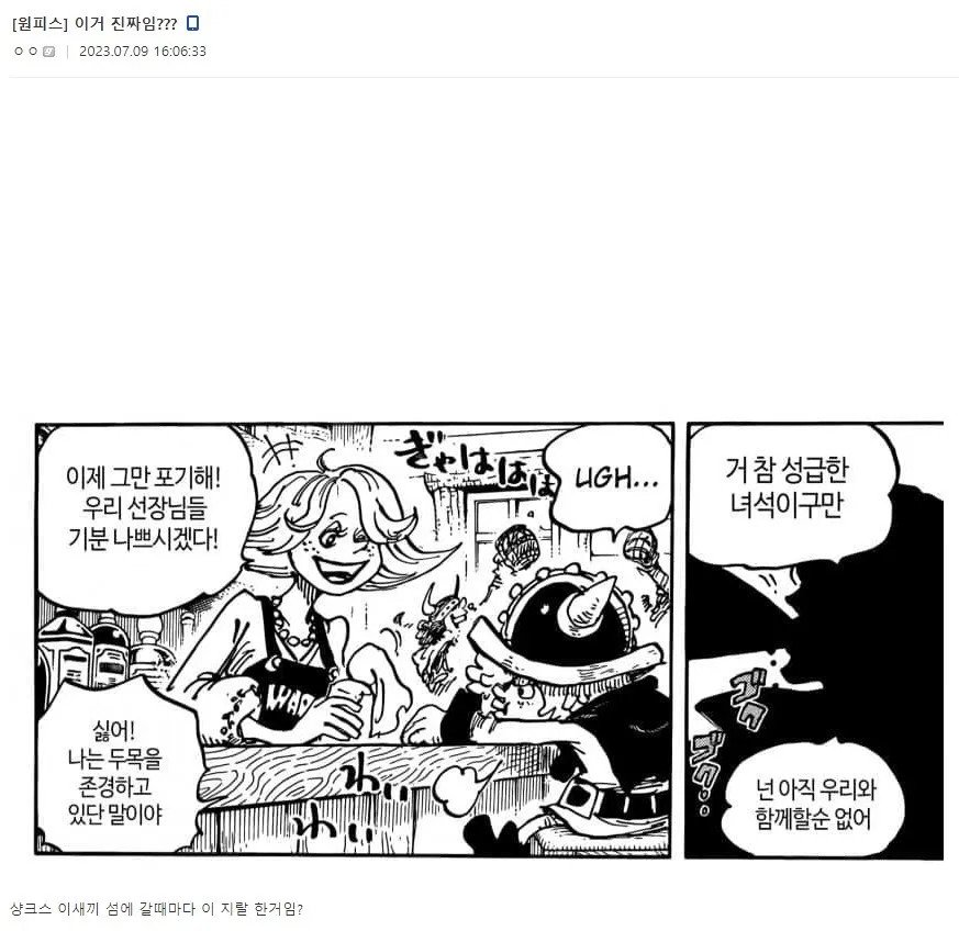 최근 원피스 거인섬에서 밝혀진 샹크스의 진실 - 에누리 쇼핑지식 자유게시판