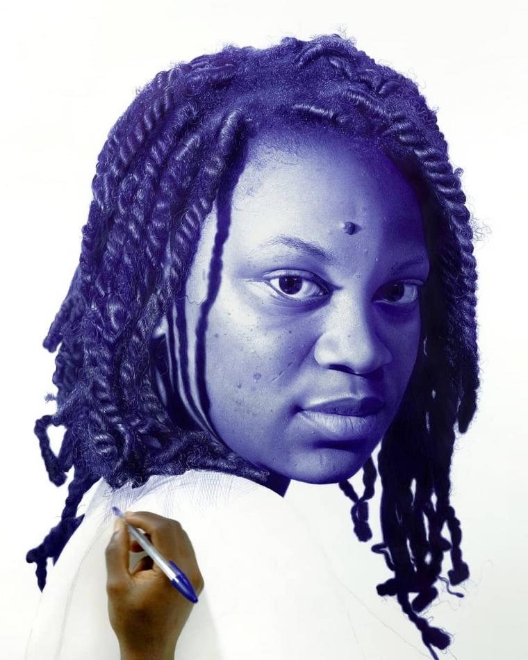 싸구려 볼펜으로 그린 극사실주의 그림 - 에누리 쇼핑지식 자유게시판